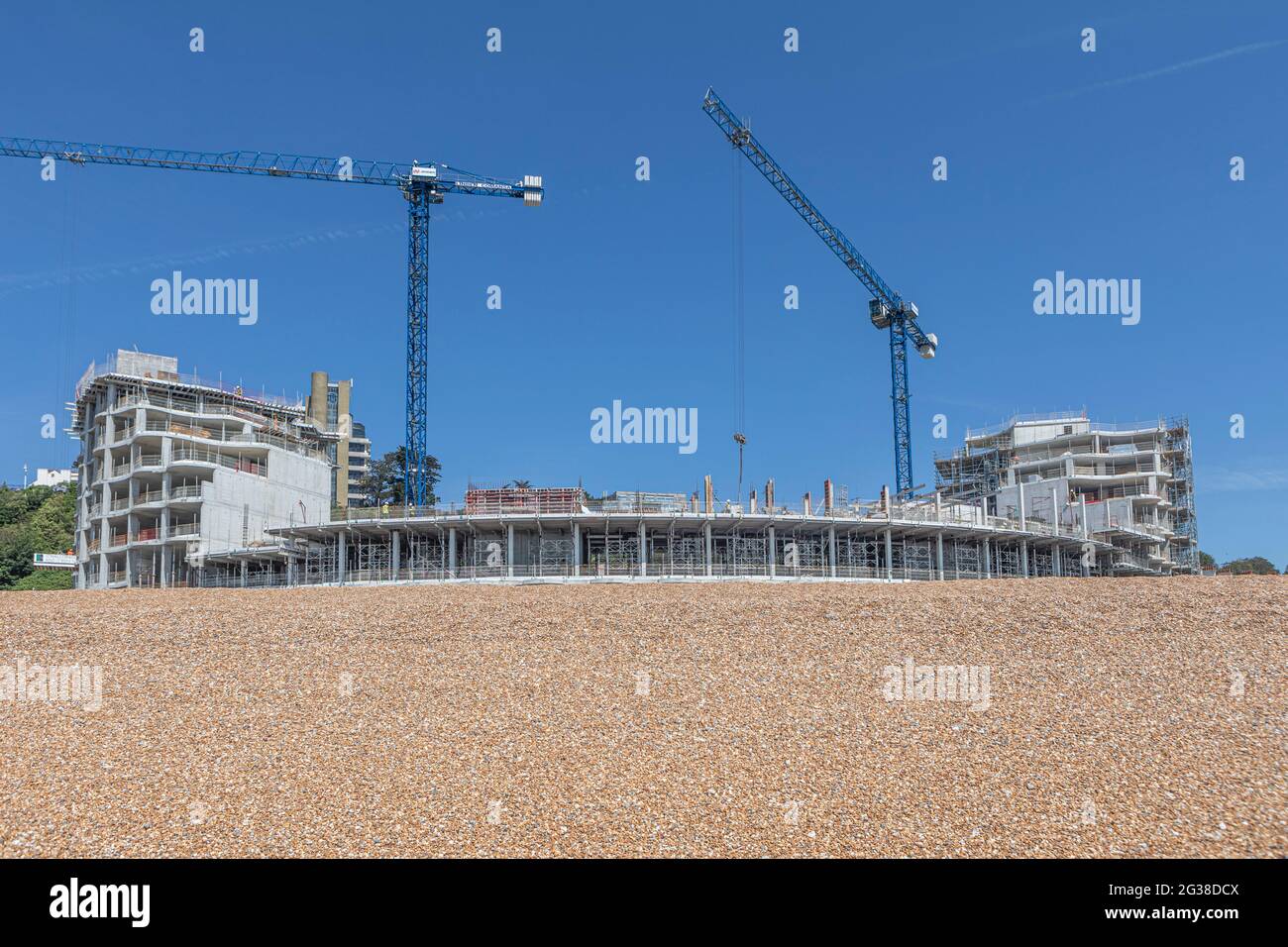 Construction in progress at Folkestone’s harbour seafront development ...