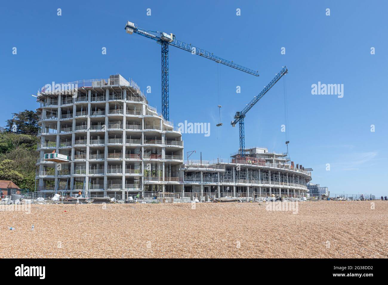 Construction in progress at Folkestone’s harbour seafront development ...