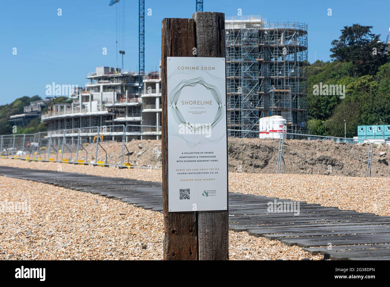 Construction in progress at Folkestone’s shoreline harbour seafront ...