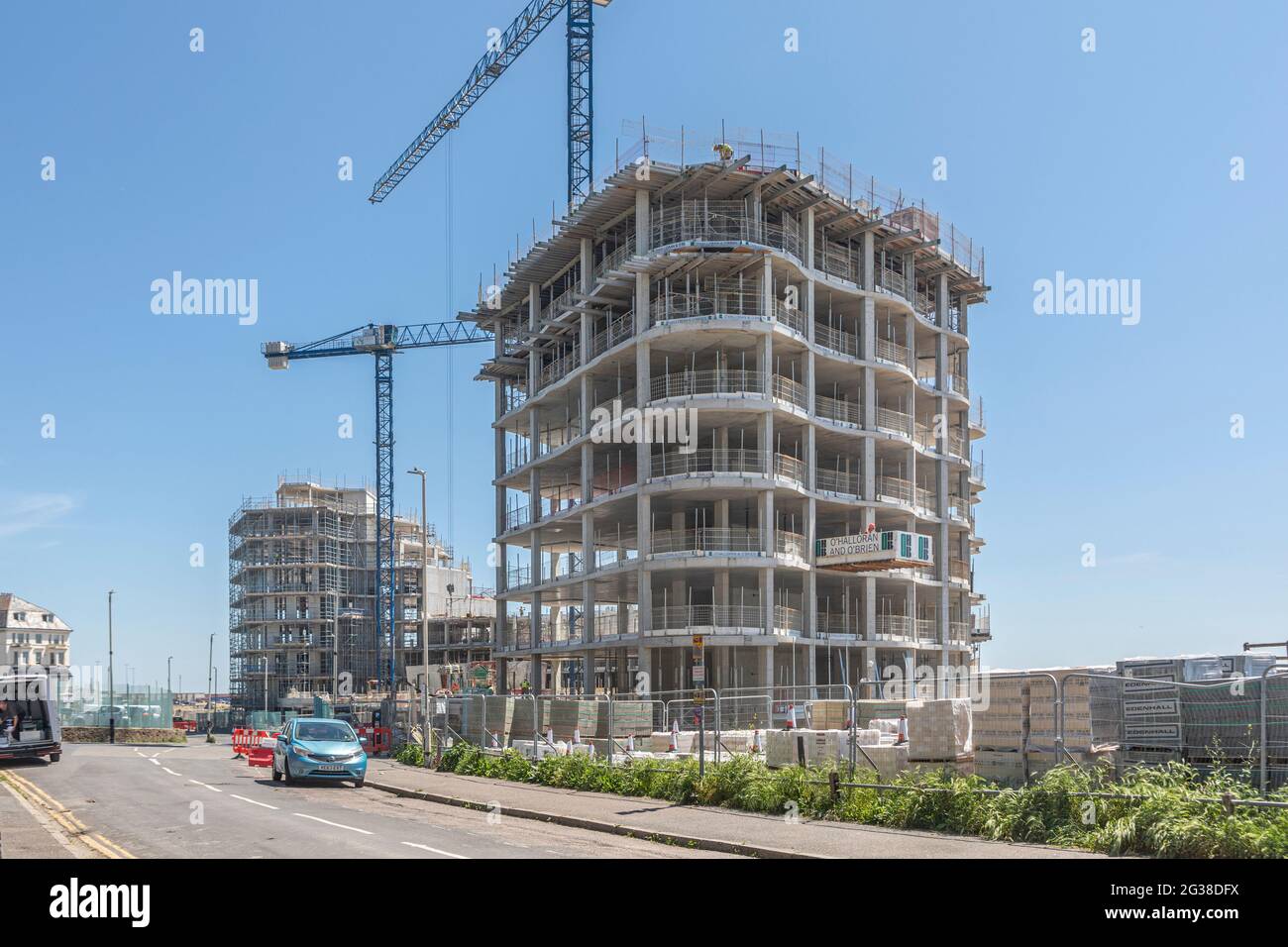 Construction in progress at Folkestone’s Shoreline harbour seafront ...
