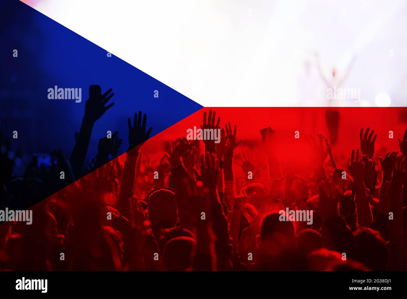 football fans supporting Czech Republic - crowd celebrating in stadium ...