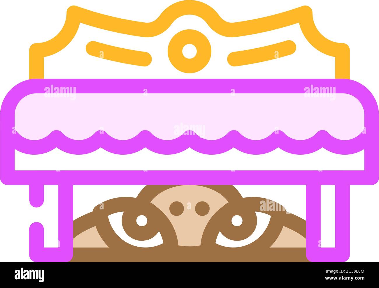 monster under bed fear color icon vector illustration Stock Vector ...