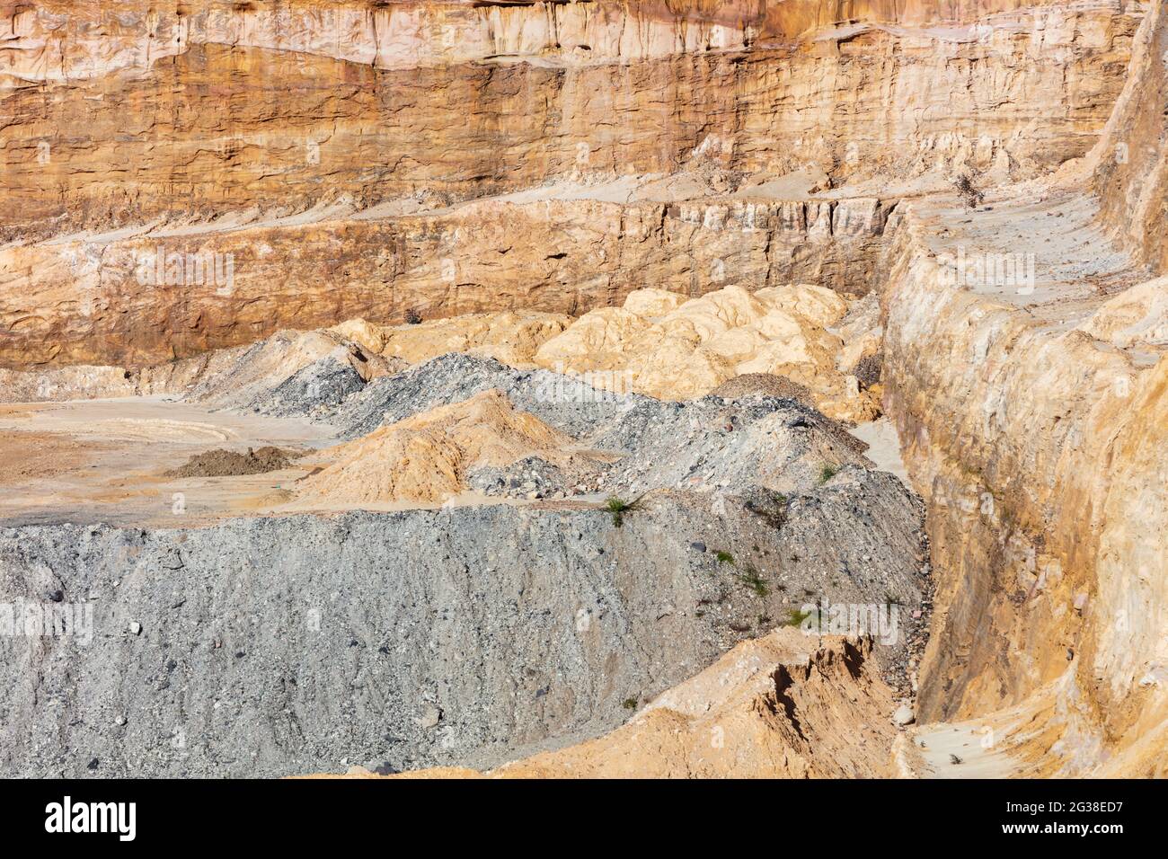 Photograph of crushed sand and stone laying on the ground in a large ...