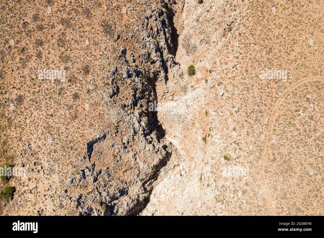 Aerial top view by drone of gorge on Crete Stock Photo - Alamy