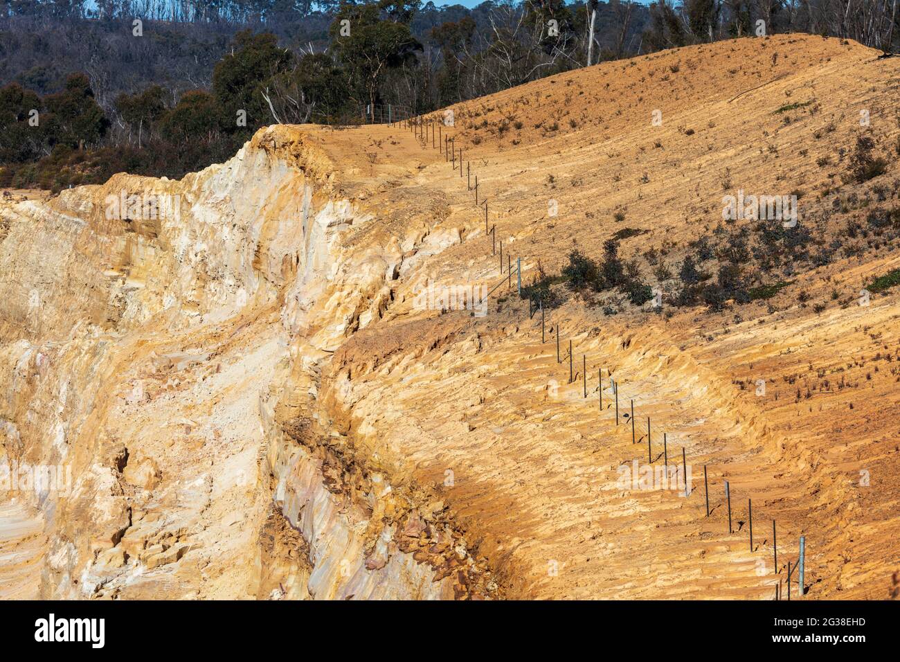 Photograph of crushed sand and stone laying on the ground in a large ...