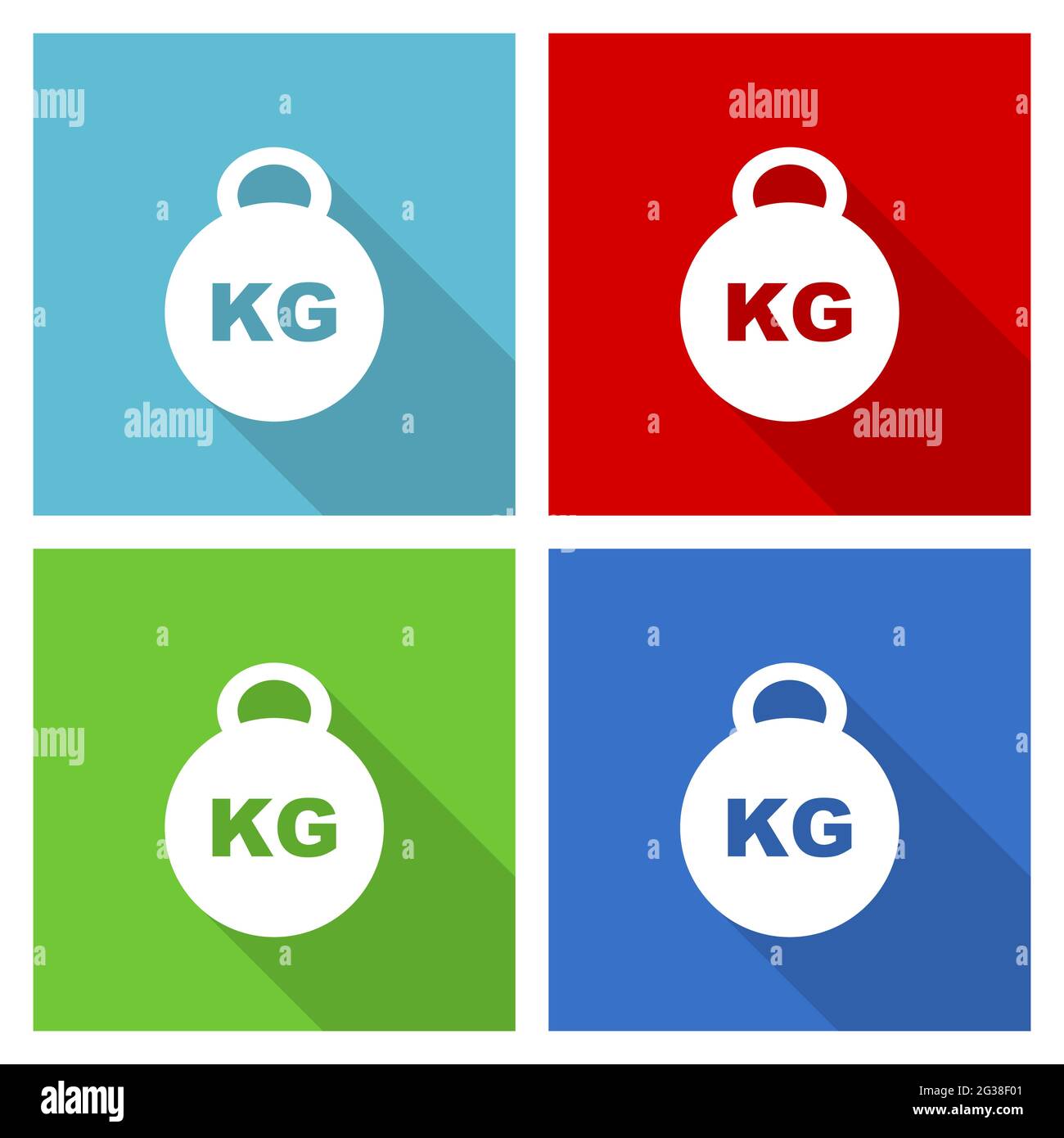 Kilogram, kilo, kg, weight vector illustration, set of simple editable ...