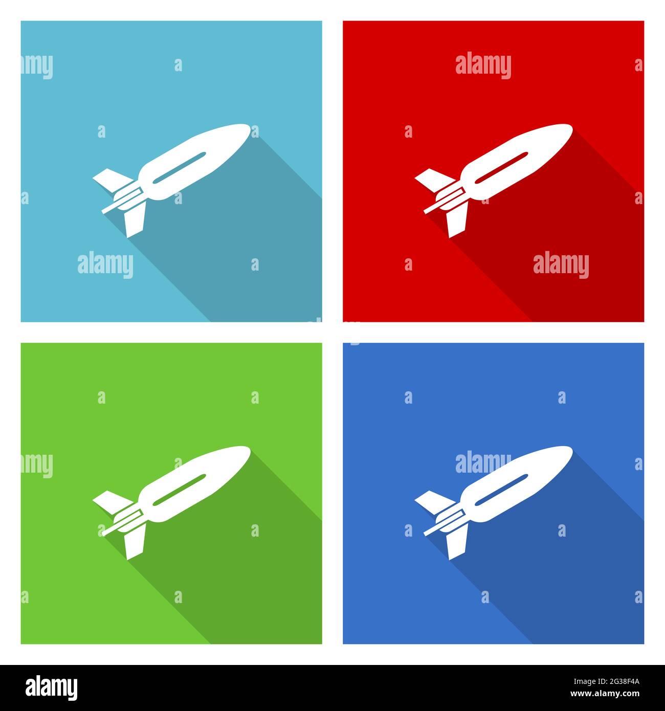 Missile, rocket, weapon, war vector illustration, set of simple ...