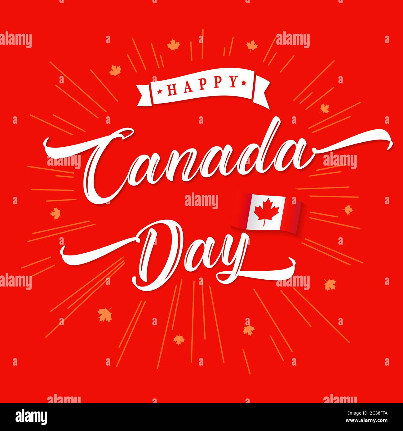 Happy Canada Day creative greetings. Isolated abstract graphic design ...
