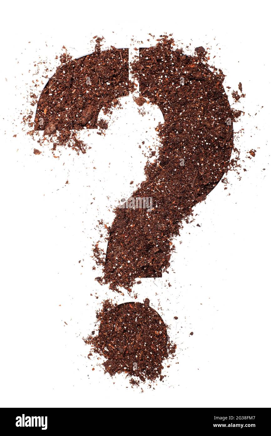 stencil question mark sign made with dirt Stock Photo - Alamy