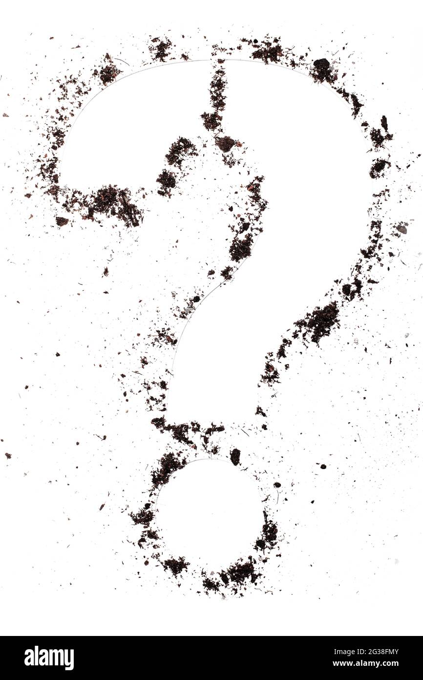 stencil question mark sign made with dirt Stock Photo - Alamy