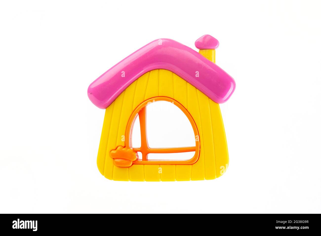 baby rattle house, isolated on white Stock Photo - Alamy