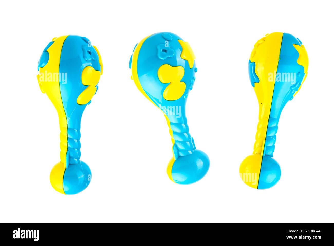 baby rattle with red handle isolated on white Stock Photo - Alamy