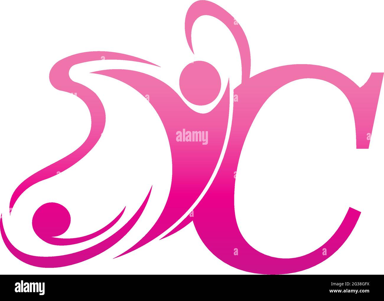 Letter C butterfly and success human icon logo design illustration ...