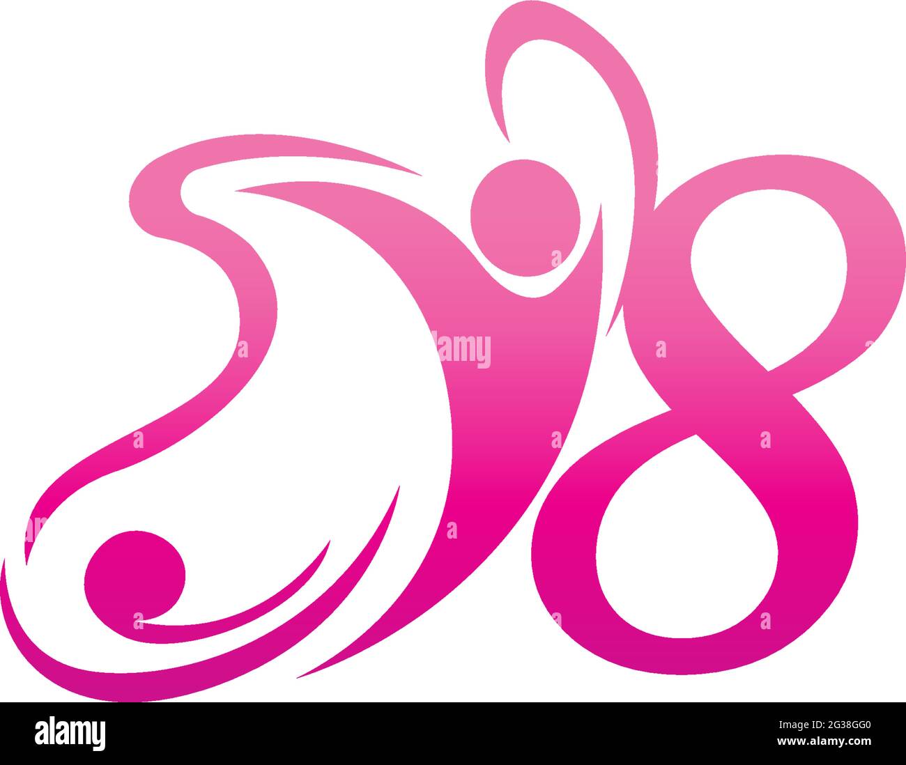 Number 8 butterfly and success human icon logo design illustration ...