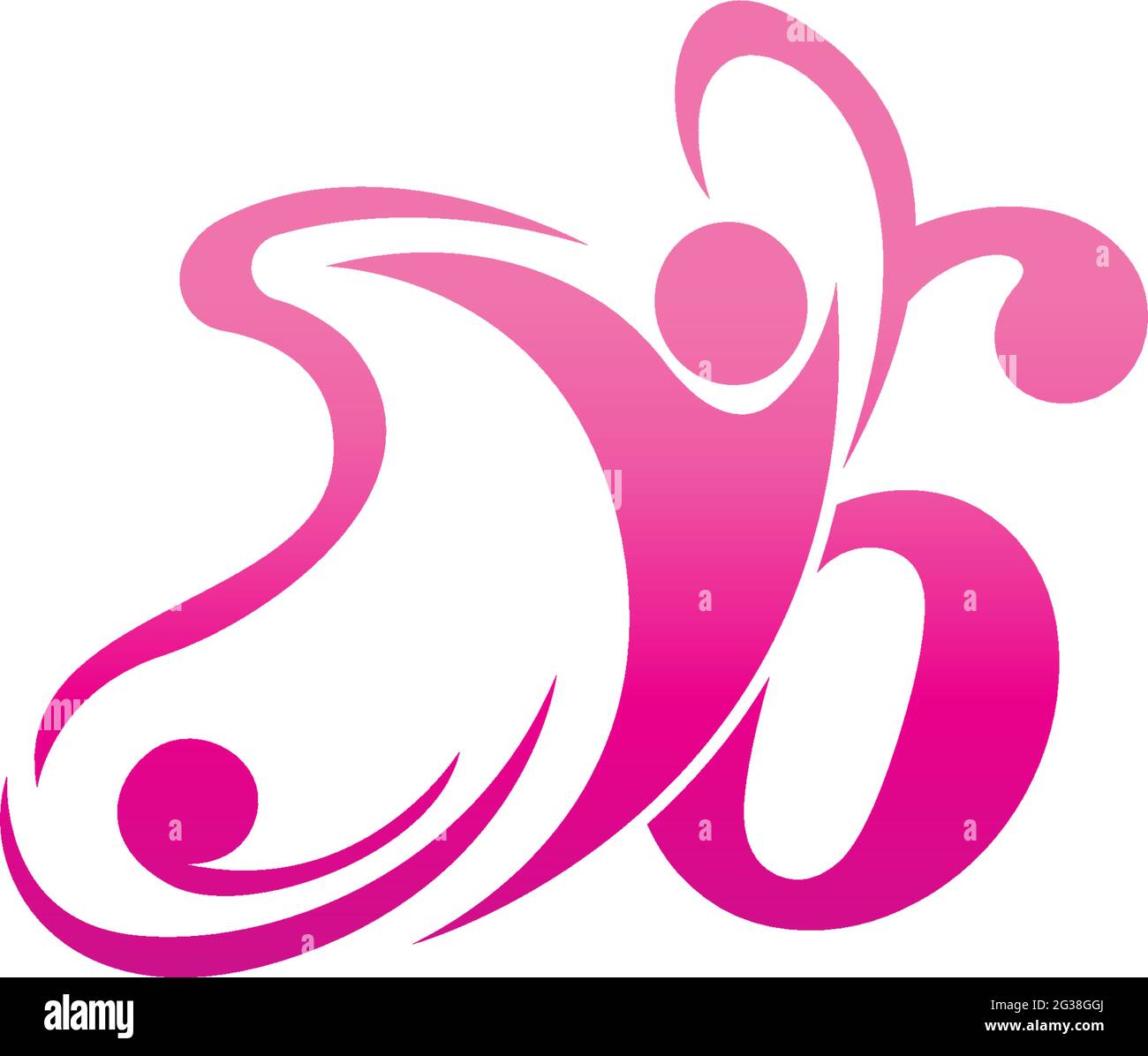 Number 6 butterfly and success human icon logo design illustration ...