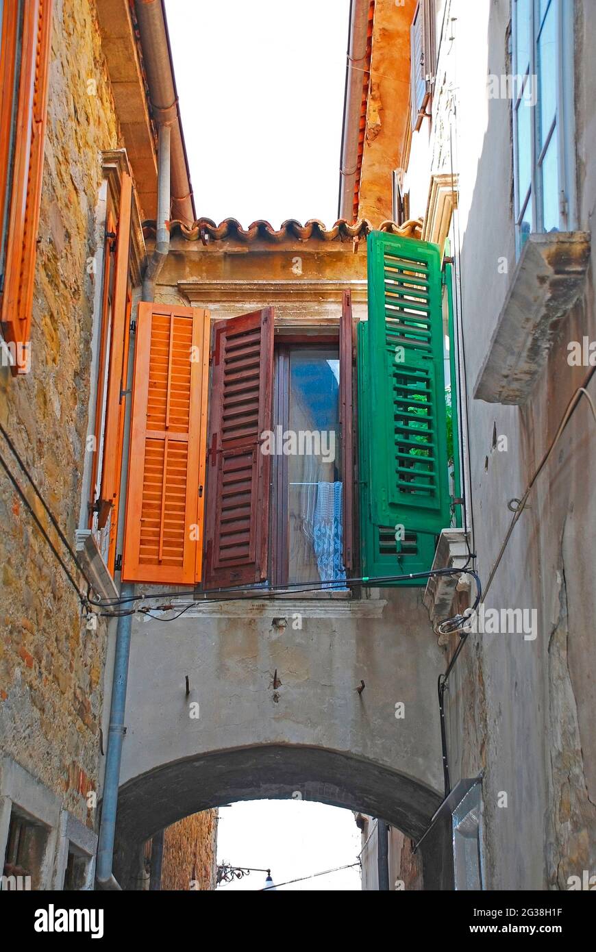 Old, historic buildings in the Slovenian coastal town of Koper Stock ...