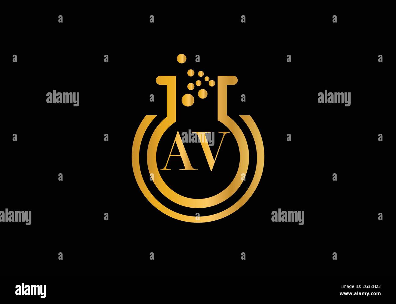 Initial Laboratory with Letter A V Creative Modern Business Typography ...
