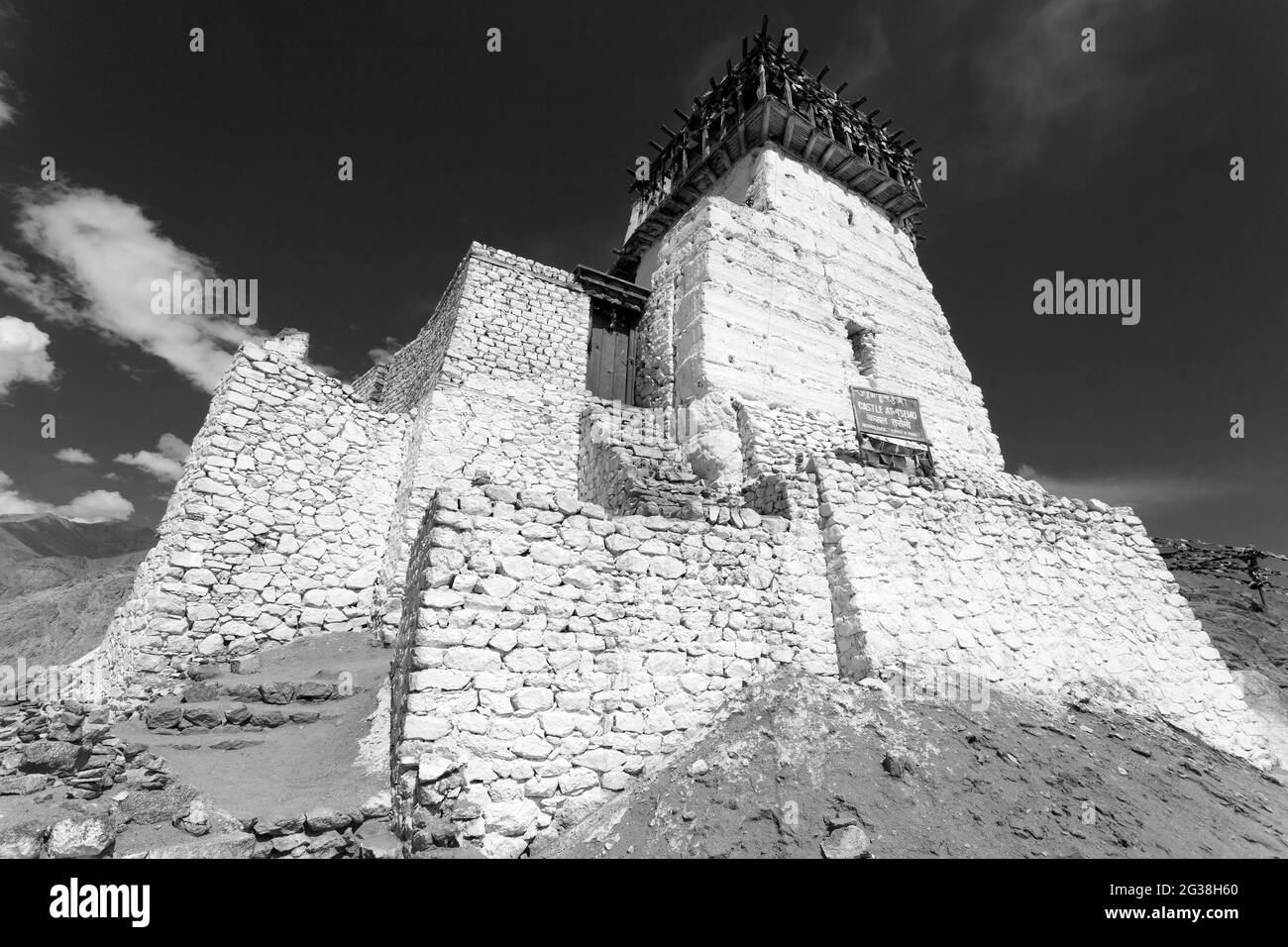 Black and White view of Namgyal Tsemo Gompa - Leh - Ladakh - Jaammu and ...