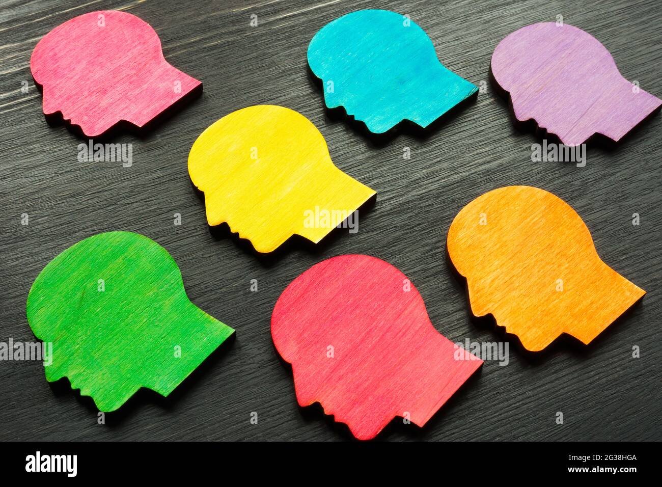 Difference and equality concept. Background from the multicolored heads ...