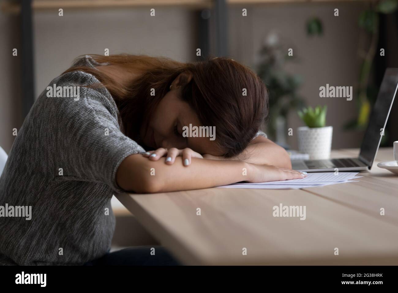 Girl Falling Asleep At Work