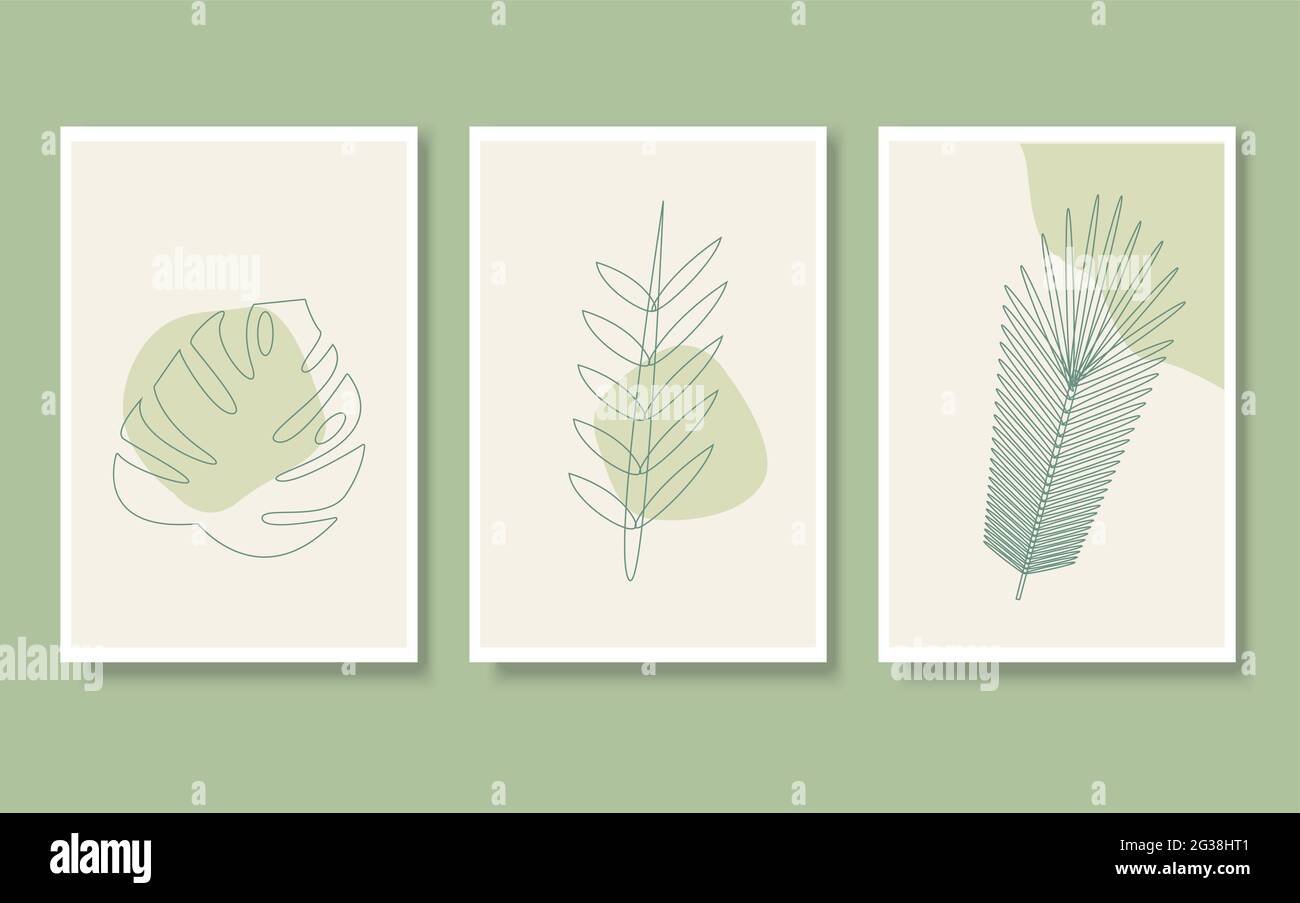 Botanical line art green Stock Vector Images - Alamy