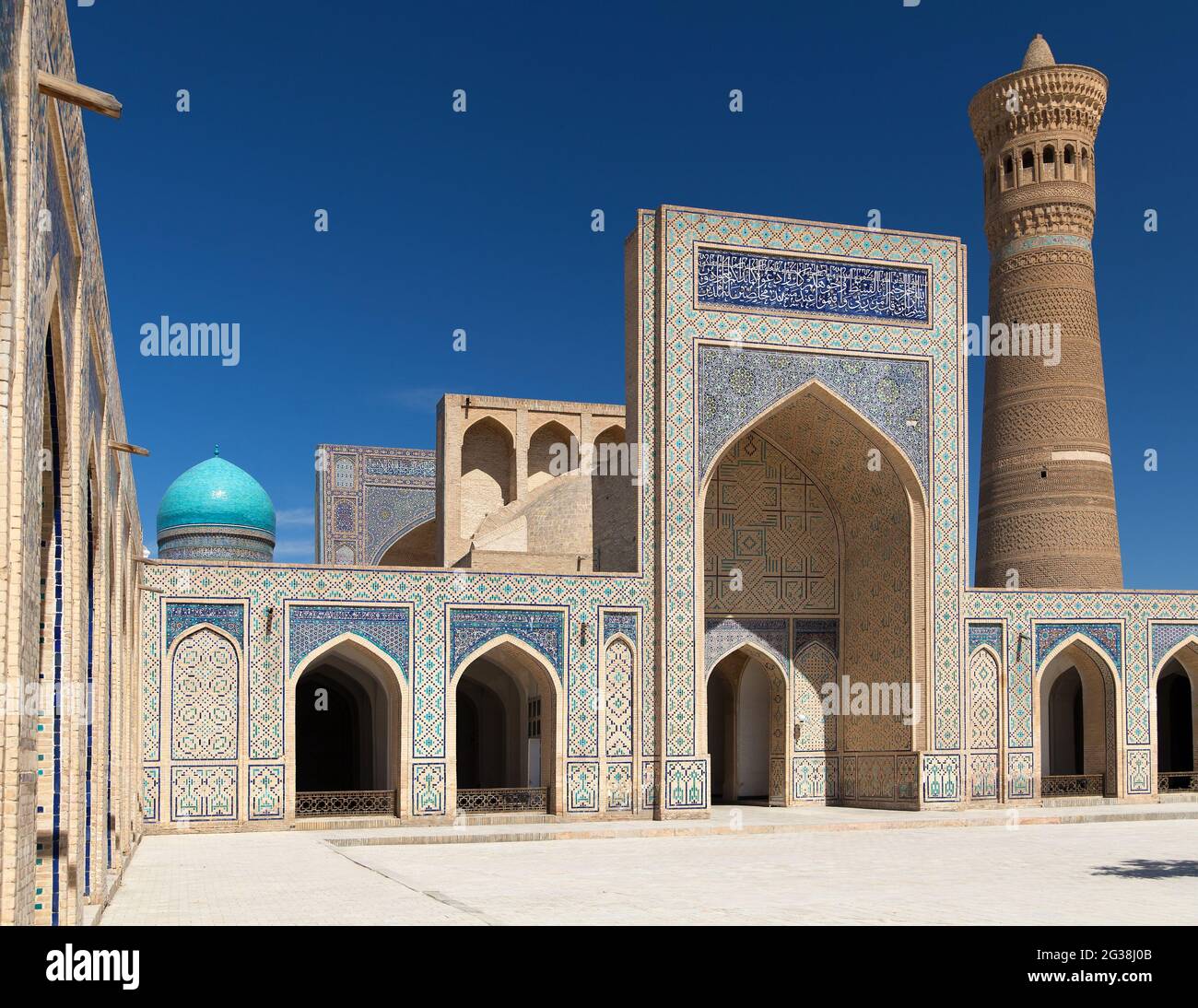 View of Kalon mosque and minaret - Bukhara - Uzbekistan Stock Photo - Alamy