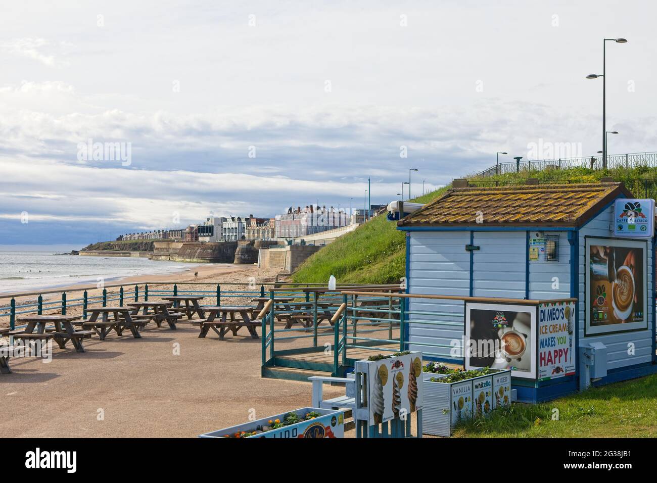 A wooden shack styled ice-cream parlour stand on the North Promenade ...