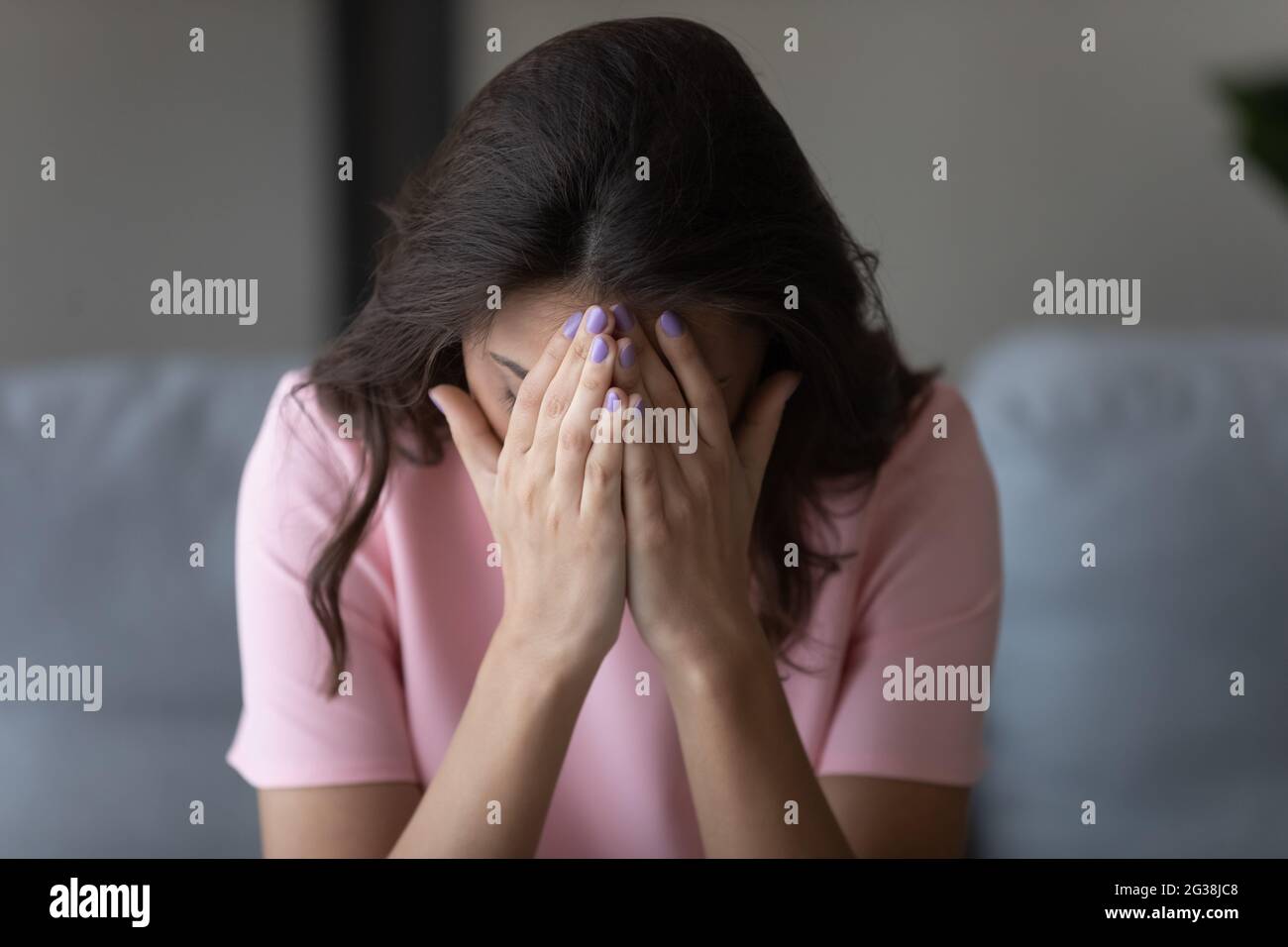 Indian woman covering face hi-res stock photography and images - Alamy