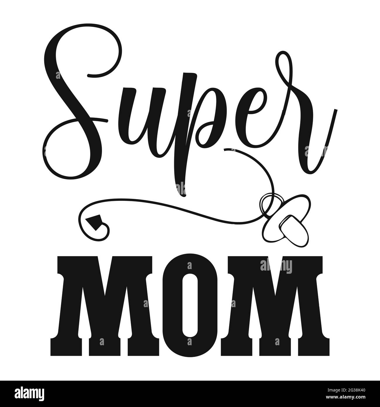 Lettering with super mom quote.Vector illustration Stock Vector Image ...