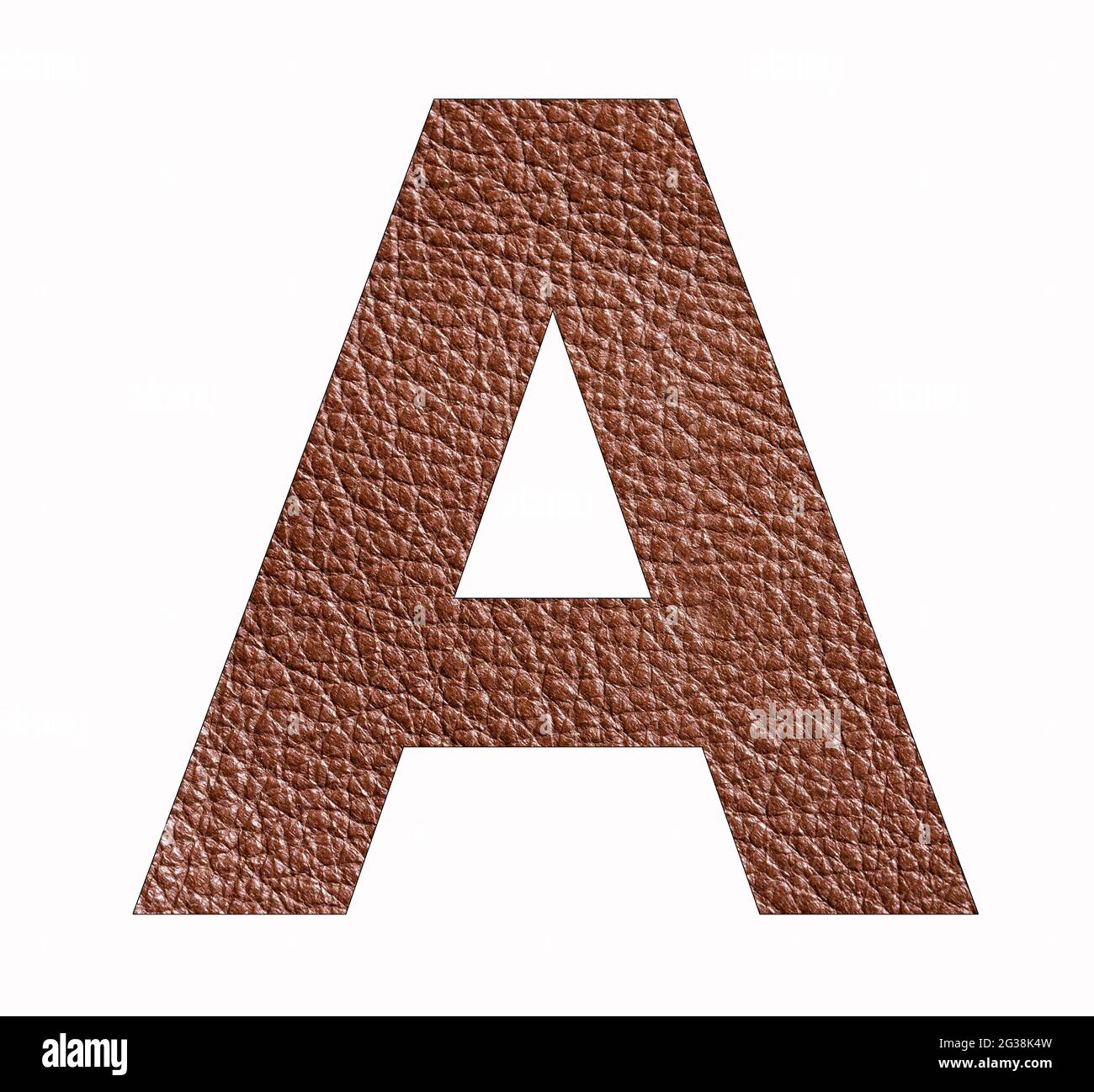 Alphabet letter A - Brown leather texture background Stock Photo - Alamy