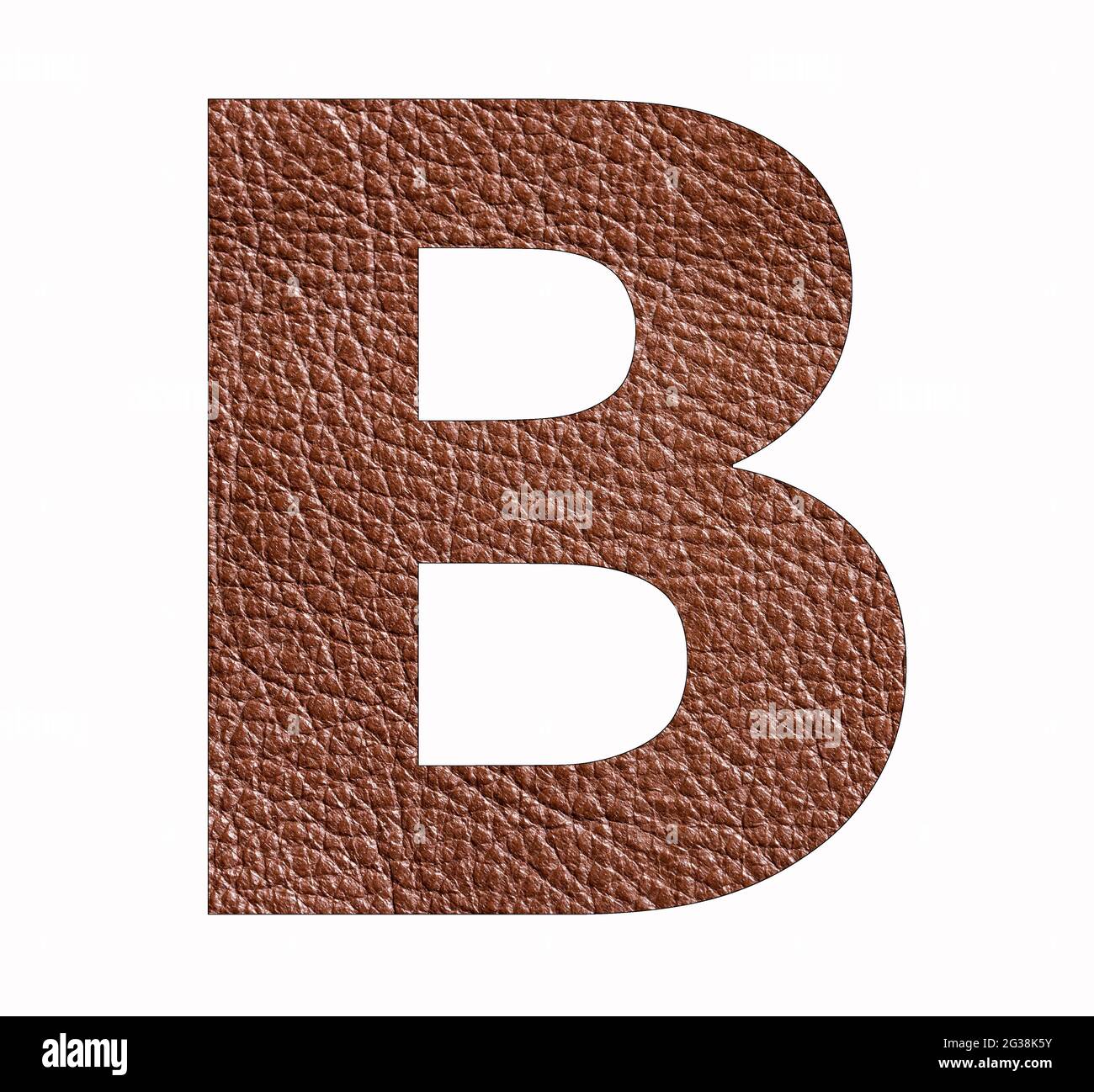 B uppercase alphabet letter - Brown leather texture background Stock ...
