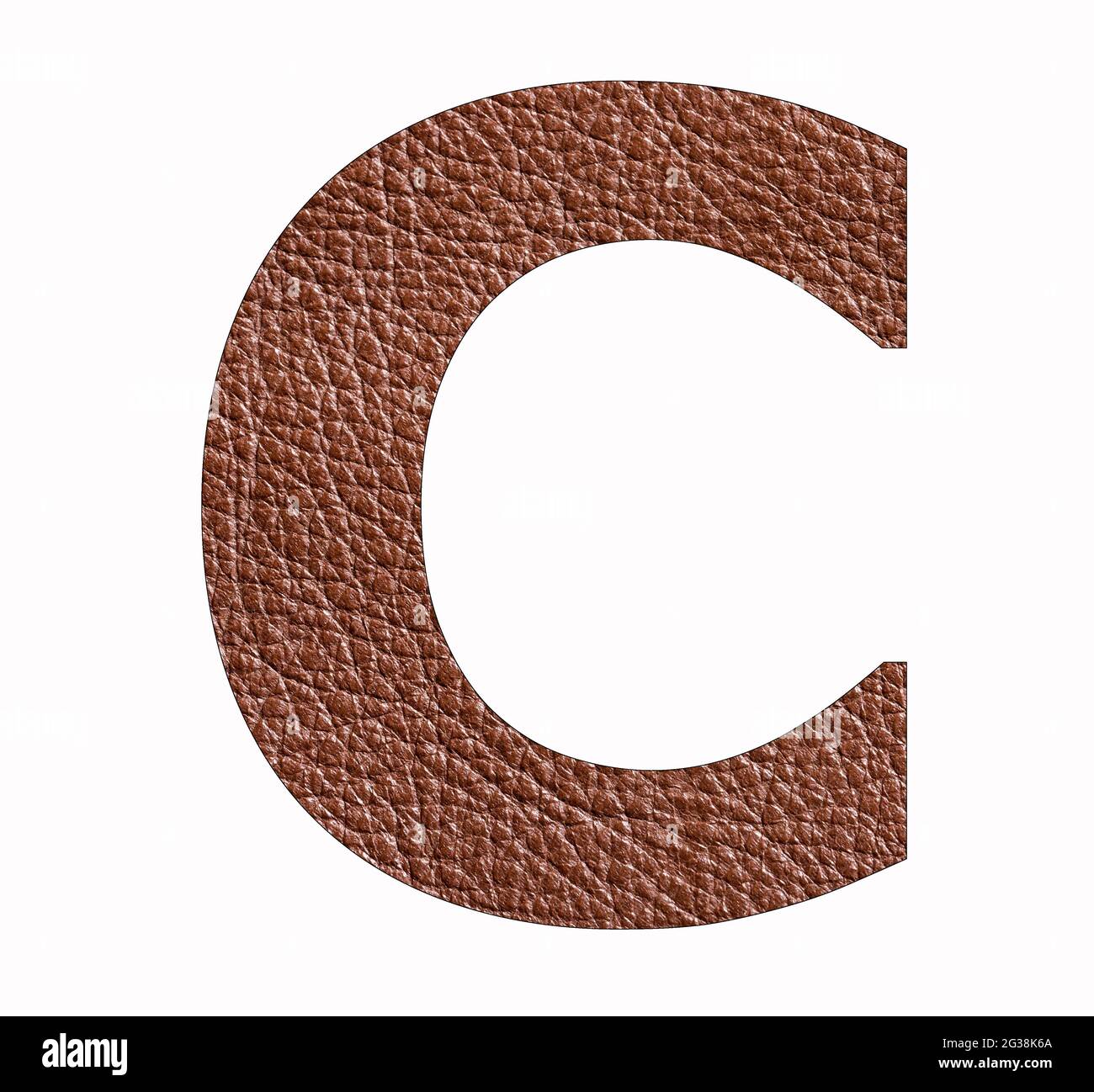 Alphabet letter C - Brown leather texture background Stock Photo - Alamy