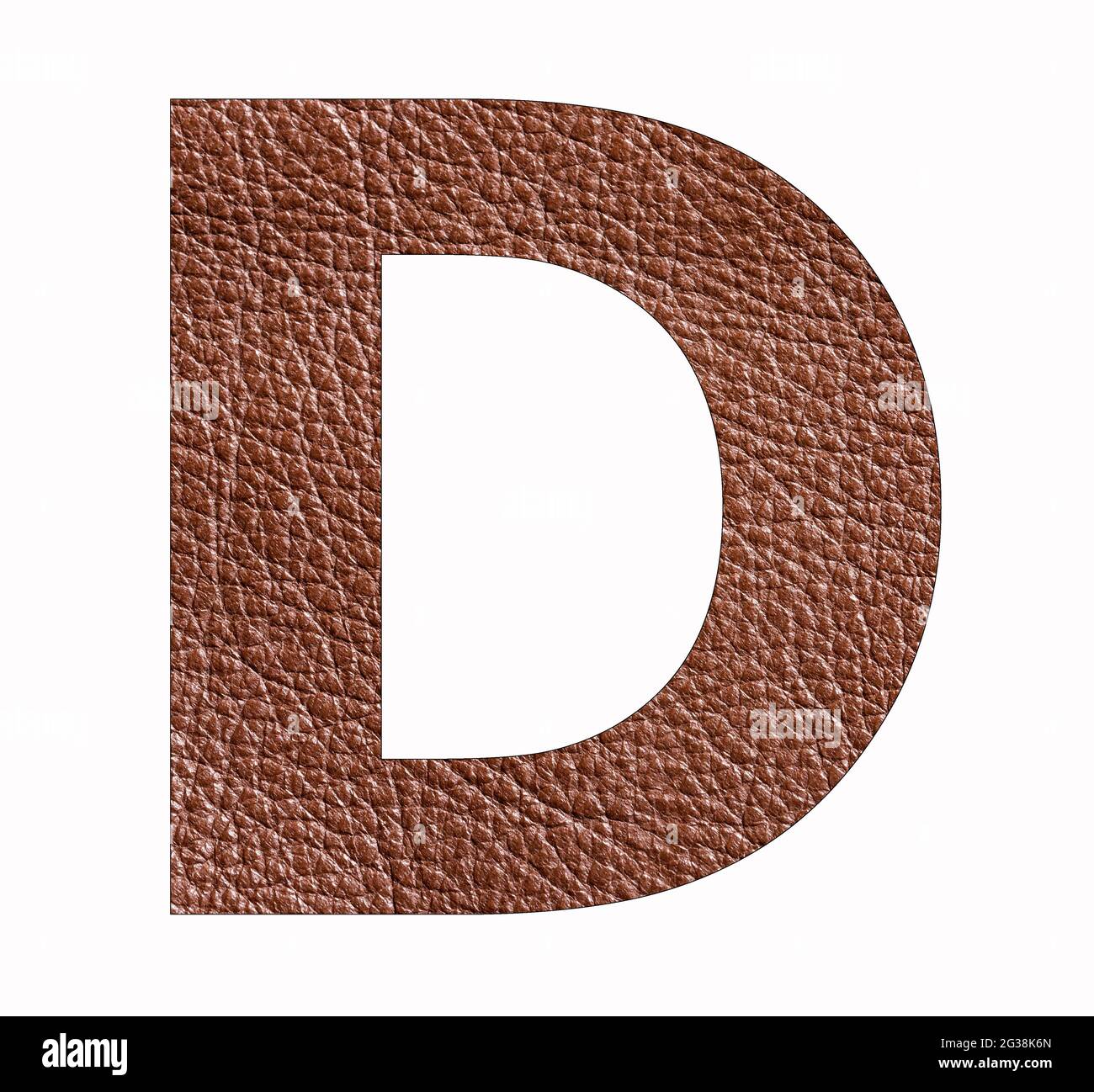 D uppercase alphabet letter - Brown leather texture background Stock ...