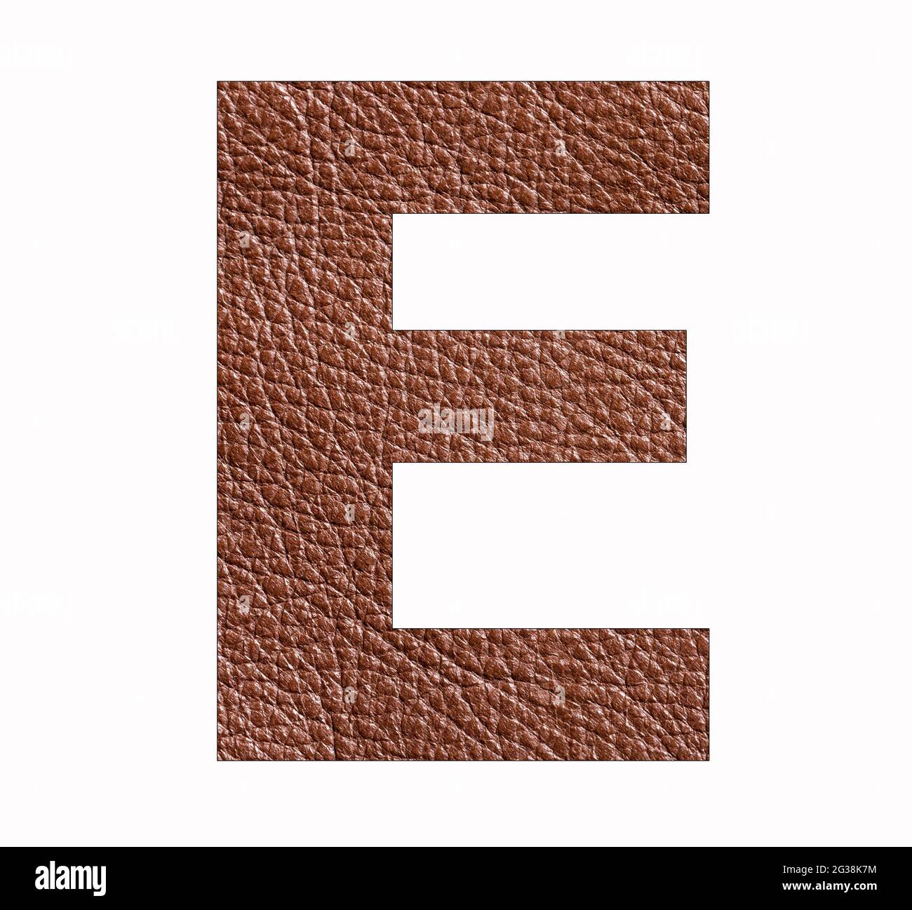 Alphabet letter E - Brown leather texture background Stock Photo - Alamy