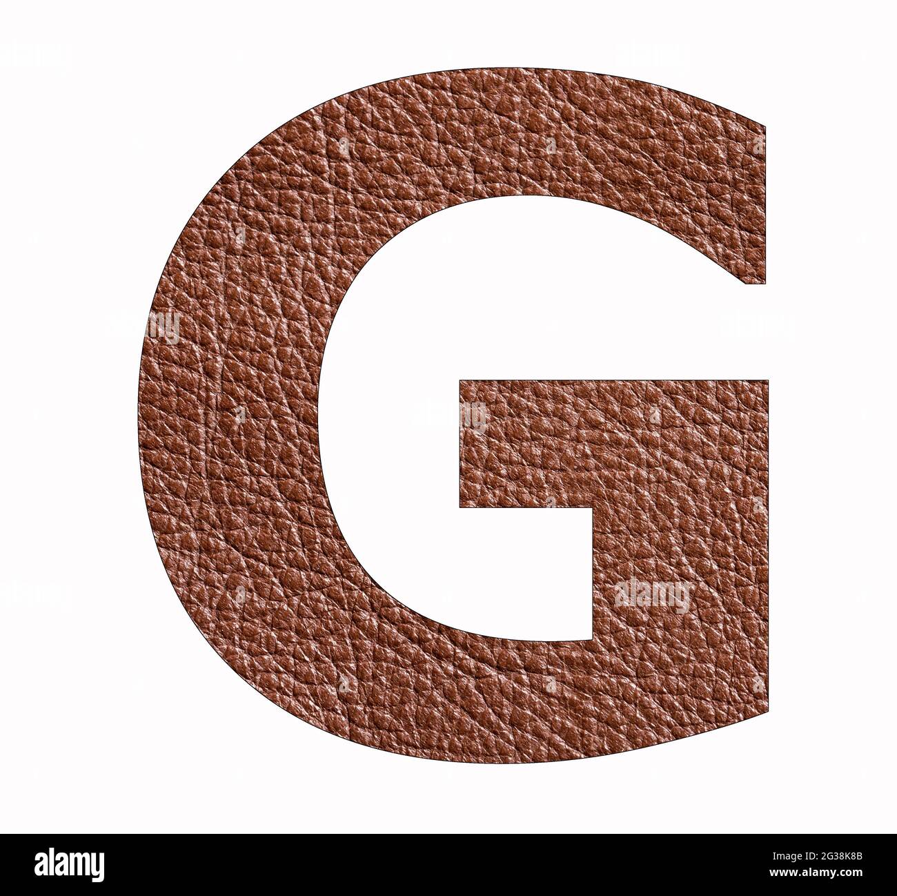 Alphabet letter G - Brown leather texture background Stock Photo - Alamy