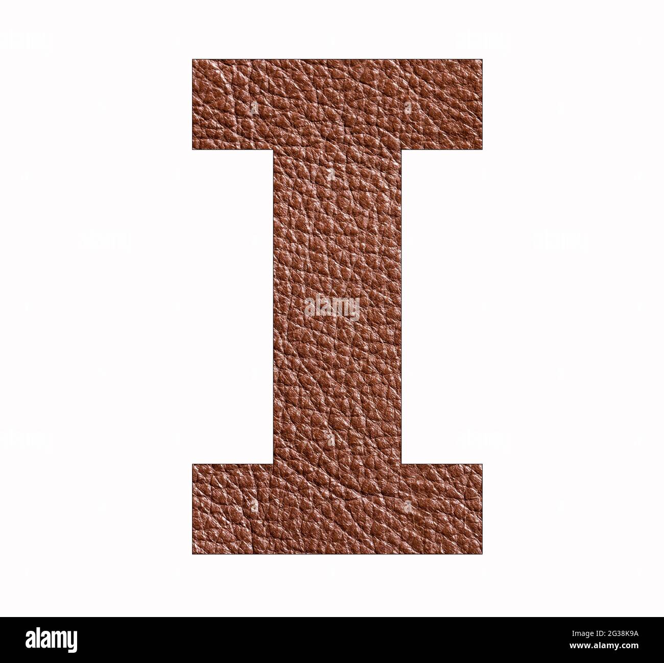 Alphabet letter I - Brown leather texture background Stock Photo - Alamy