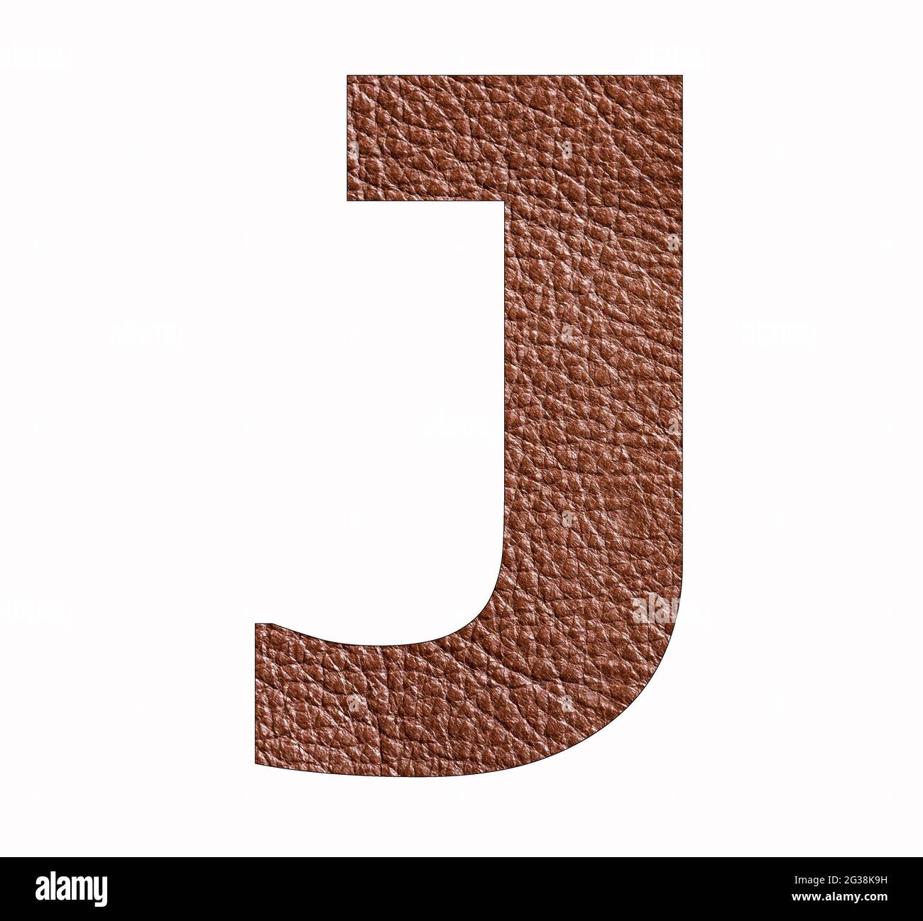 J uppercase alphabet letter - Brown leather texture background Stock ...