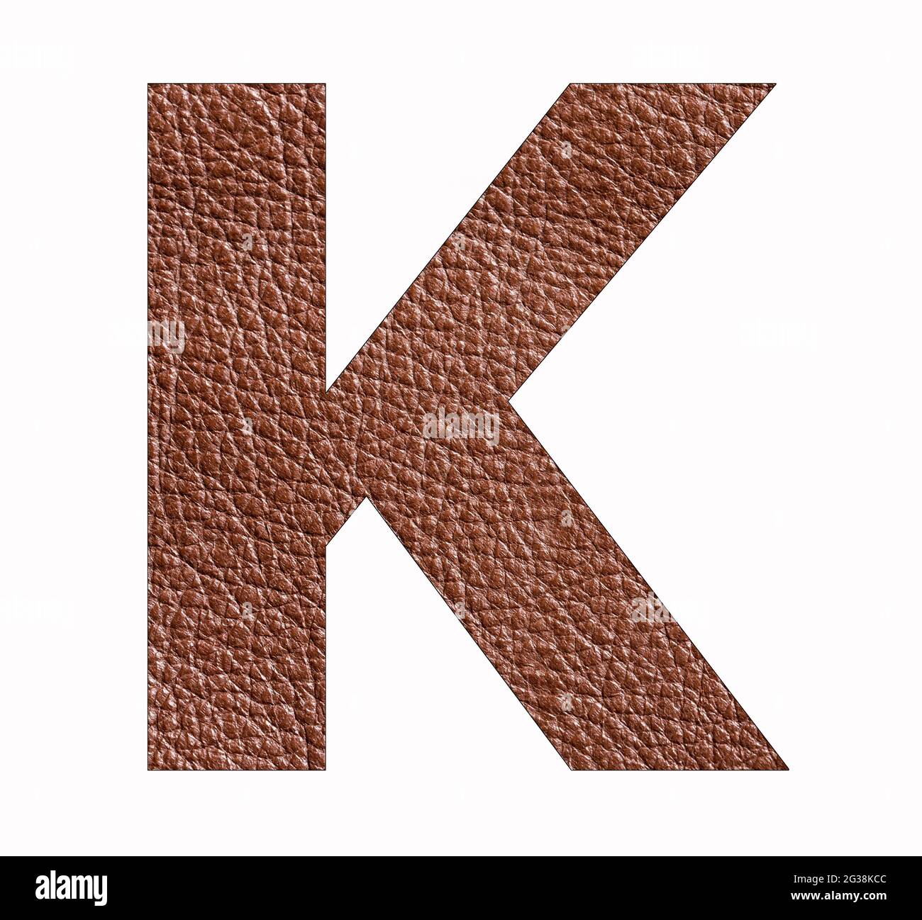 Alphabet letter K - Brown leather texture background Stock Photo - Alamy