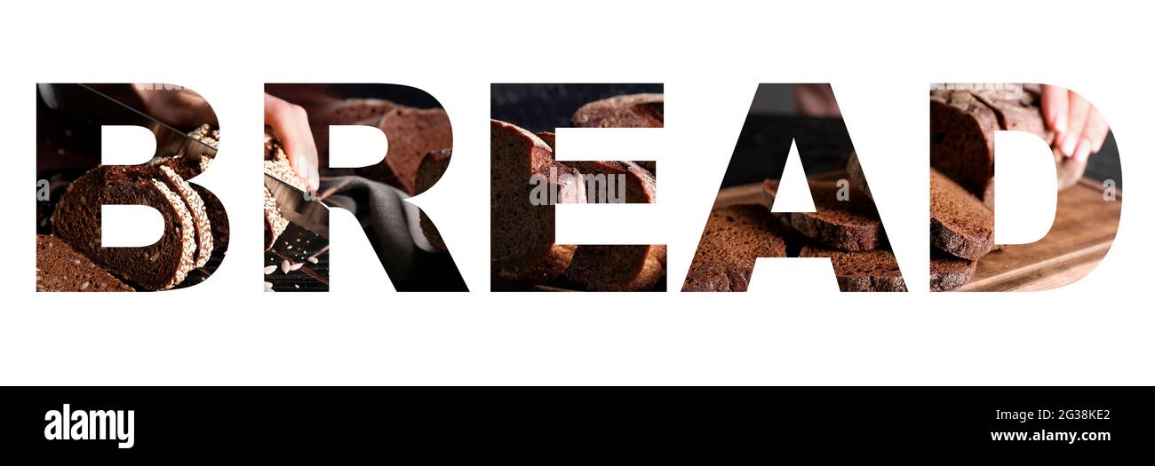 Word BREAD on white background Stock Photo - Alamy