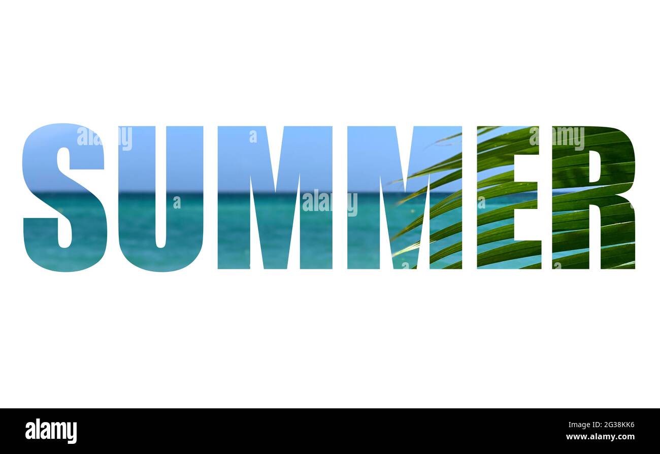Word SUMMER on white background Stock Photo - Alamy