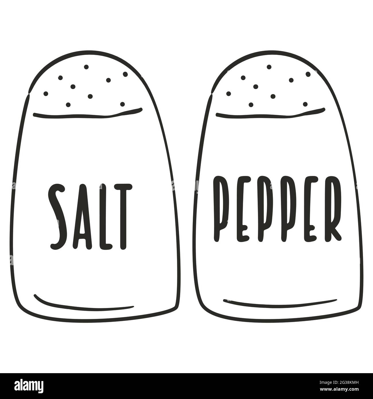 Salt and pepper doodle outline hand drawn vector illustration Stock ...