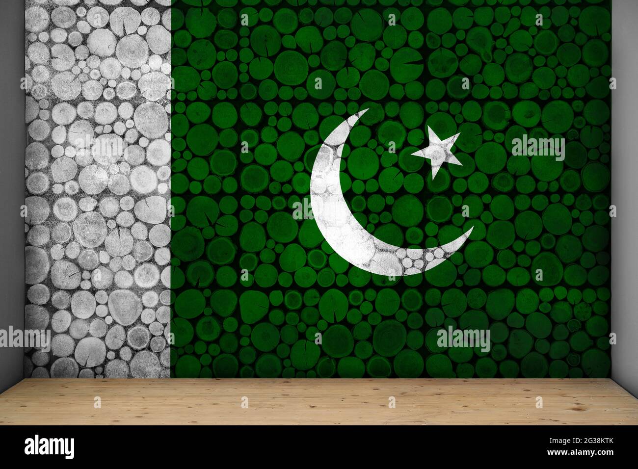 National flag of Pakistan drawn on wooden wall Stock Photo - Alamy