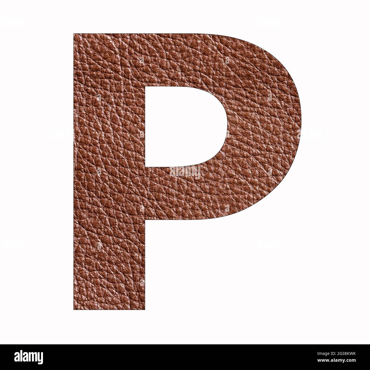 Alphabet letter P - Brown leather texture background Stock Photo - Alamy