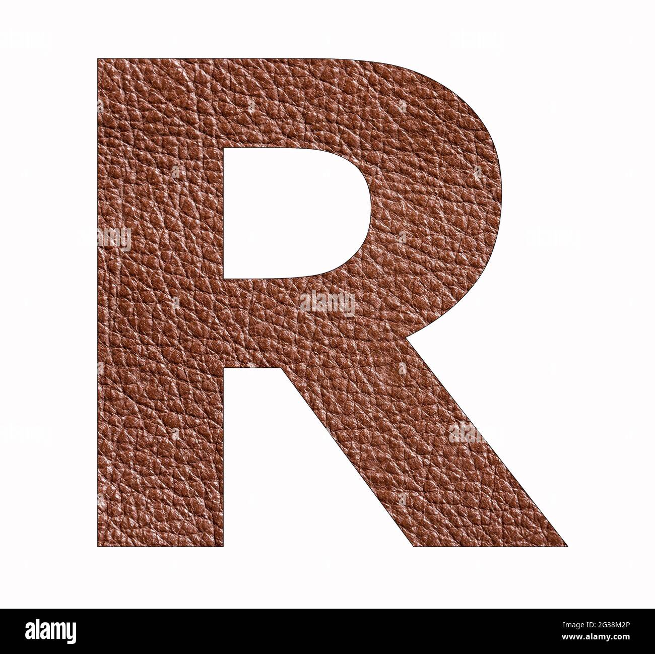 Alphabet letter R - Brown leather texture background Stock Photo - Alamy