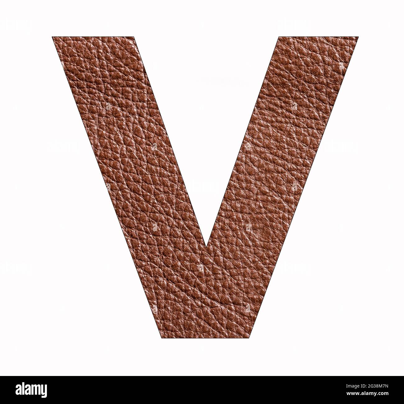 Alphabet letter V - Brown leather texture background Stock Photo - Alamy