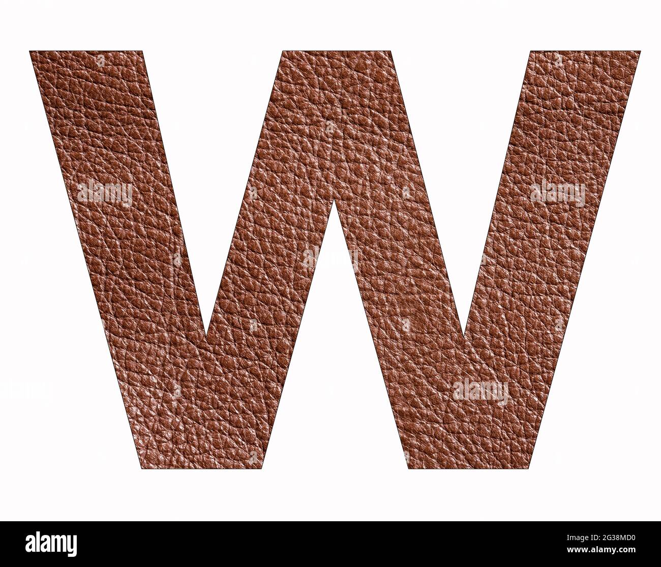 W uppercase alphabet letter - Brown leather texture background Stock ...