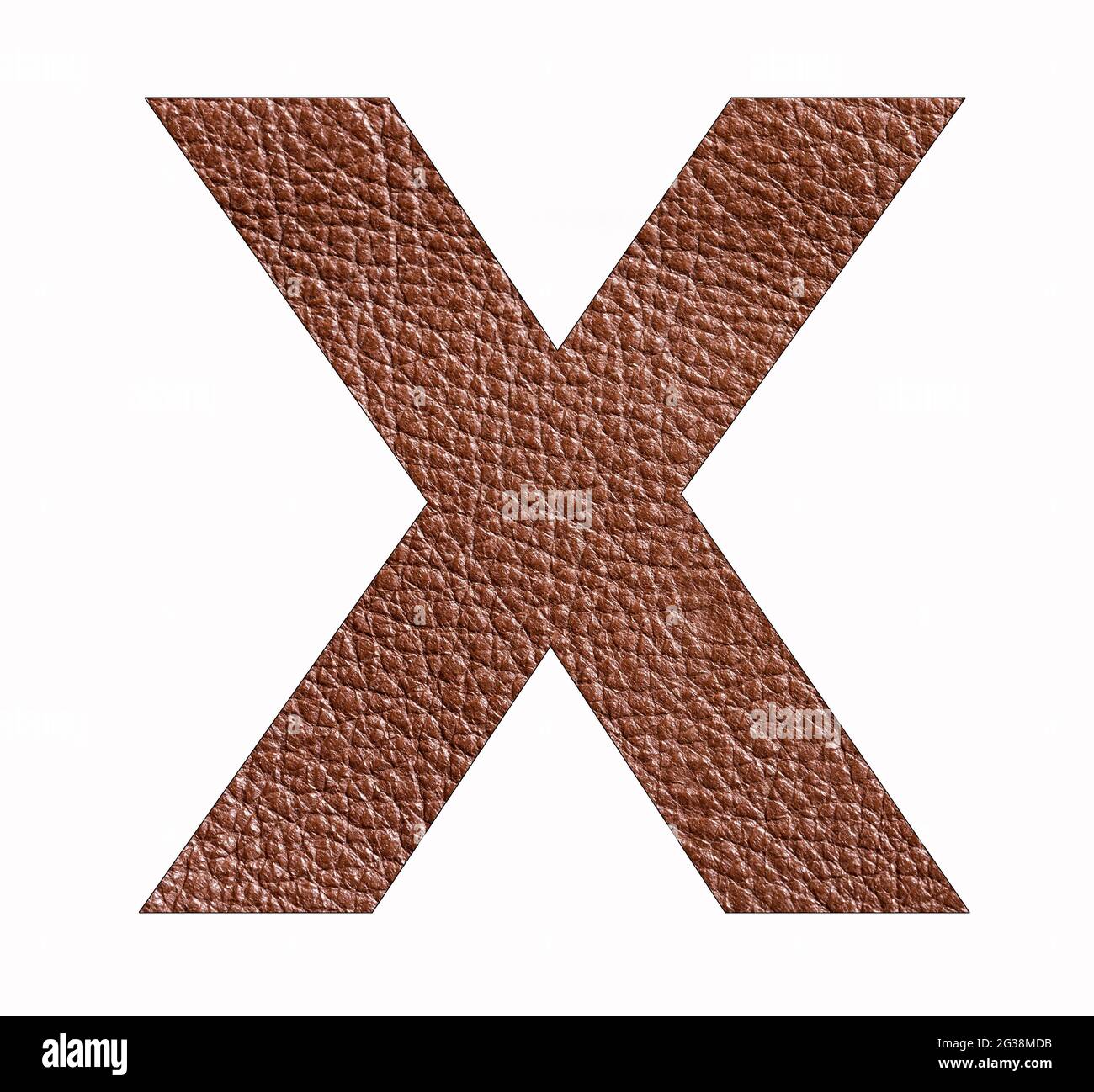 Alphabet letter X - Brown leather texture background Stock Photo - Alamy
