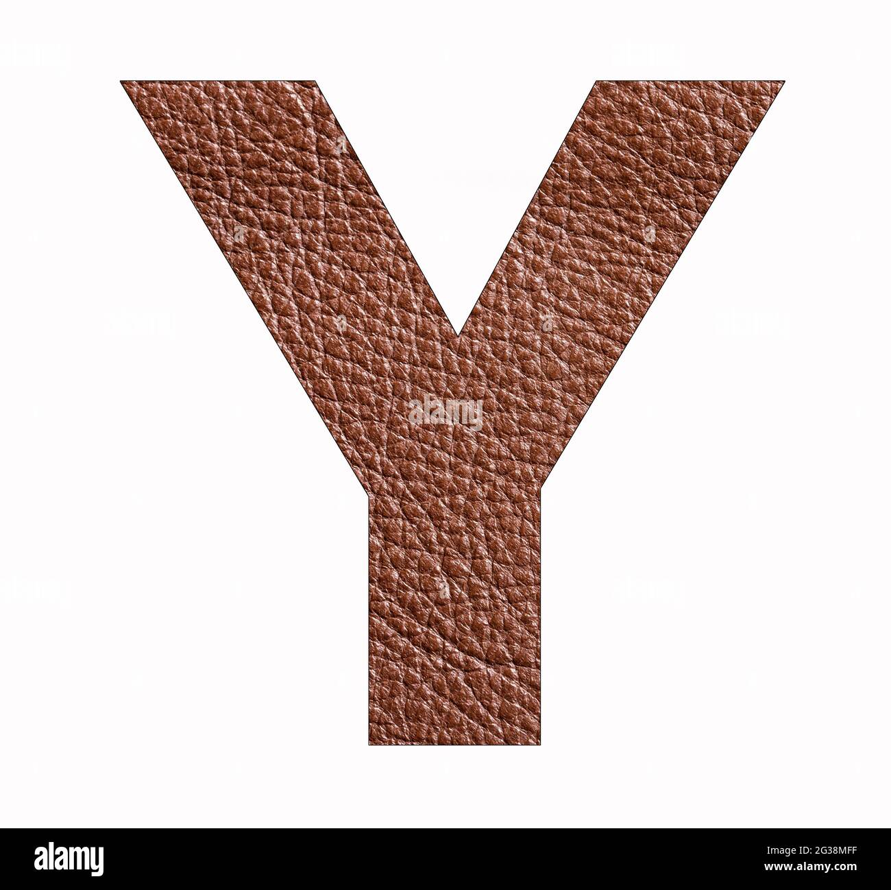 Y uppercase alphabet letter - Brown leather texture background Stock ...