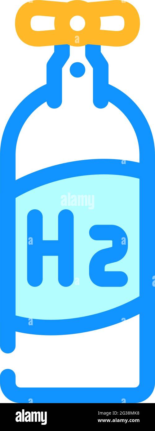 cylinder hydrogen gas color icon vector illustration Stock Vector Image ...