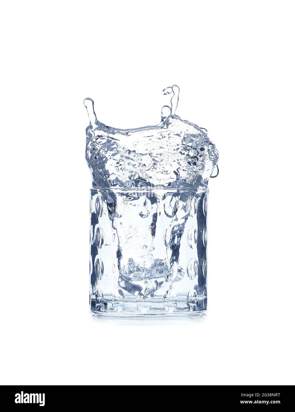 Glass of water with splash on white background Stock Photo - Alamy